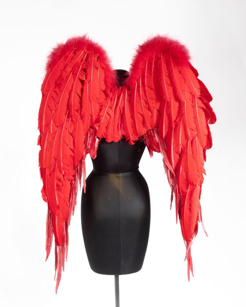 Down turned Red Feather Angel Wings - Victoria's Secret Inspired Handm ...